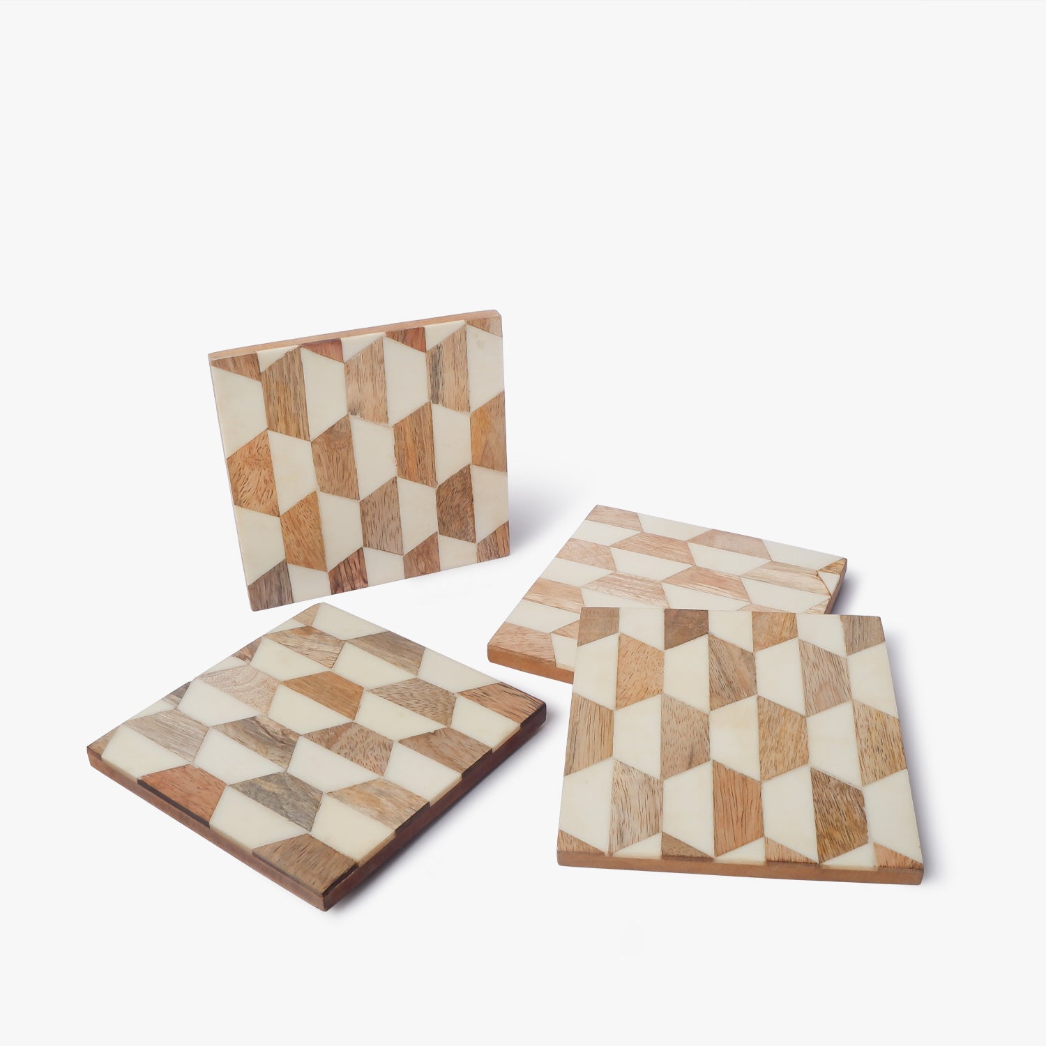 White Block Wooden Coasters – Casa Decor