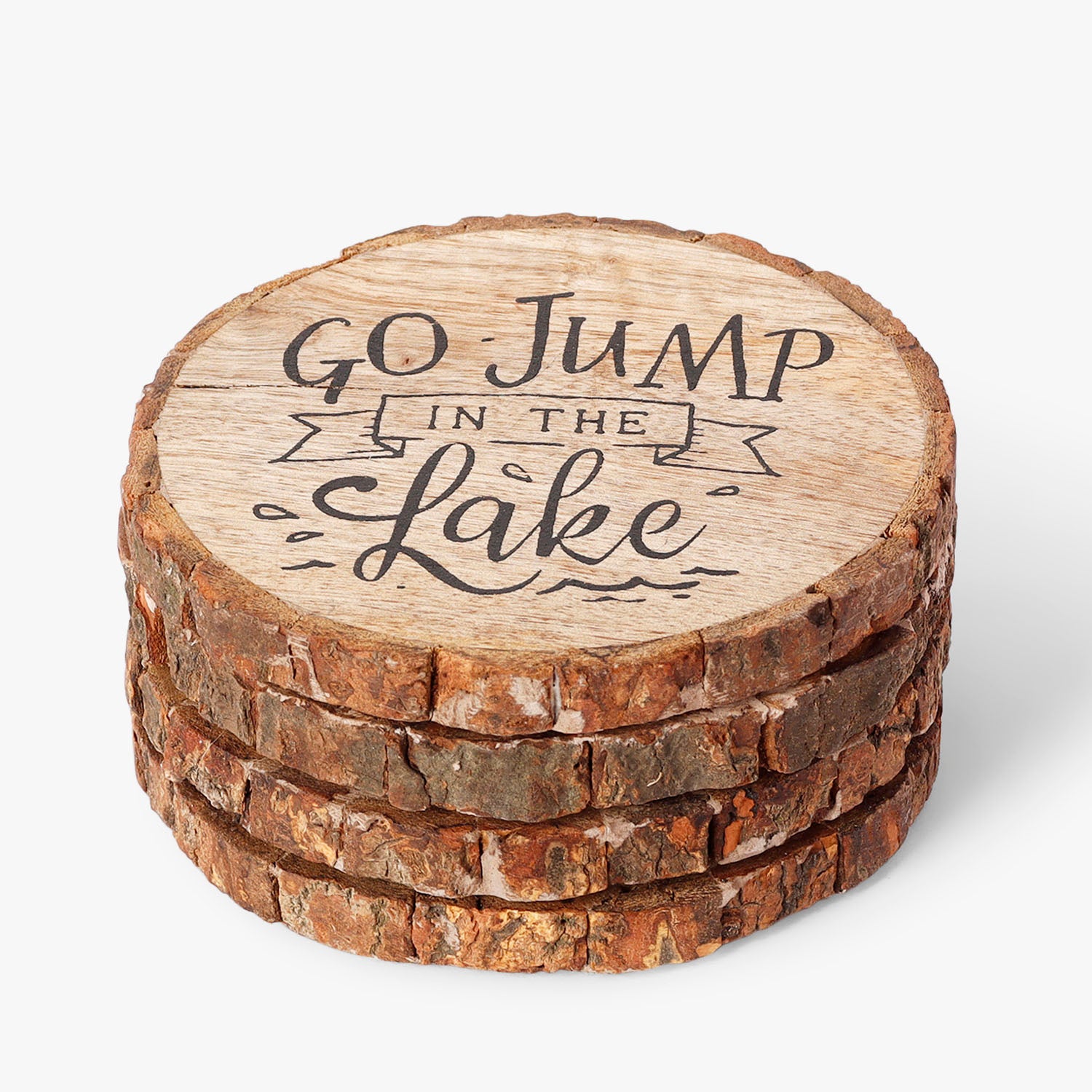 Scripted Lake House Coaster Set (10x10x0.7 Cm) – Casa Decor