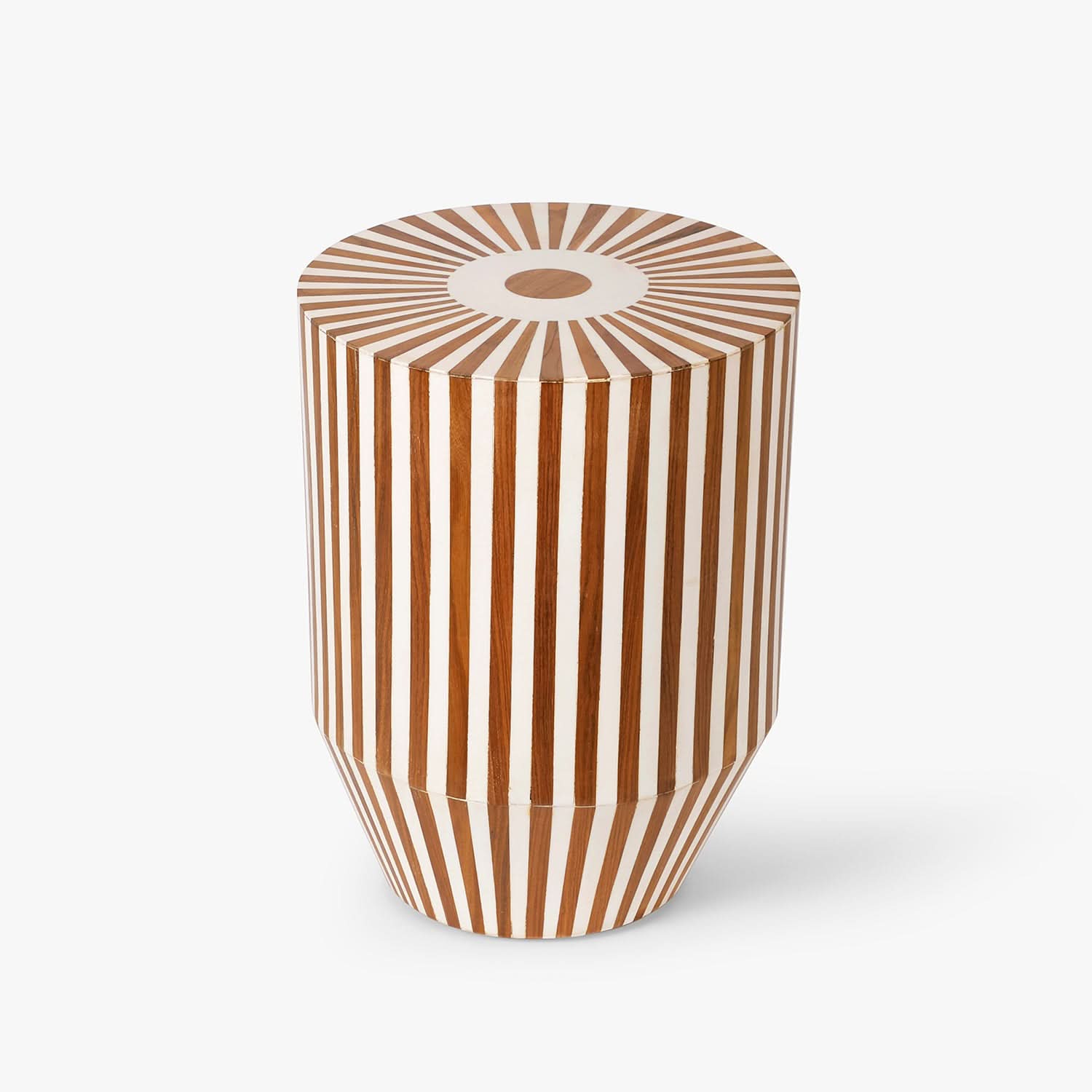 Golden Horizon Striped Side Table – Casa Decor