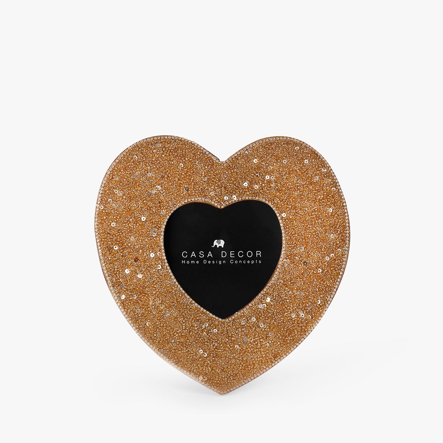 Golden Heart Photo Frame (10x10x0.8 cm) – Casa Decor